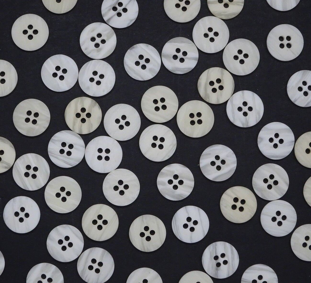 Vintage White Granite Marble Pattern Round 4-hole Buttons 15mm Lot of ...