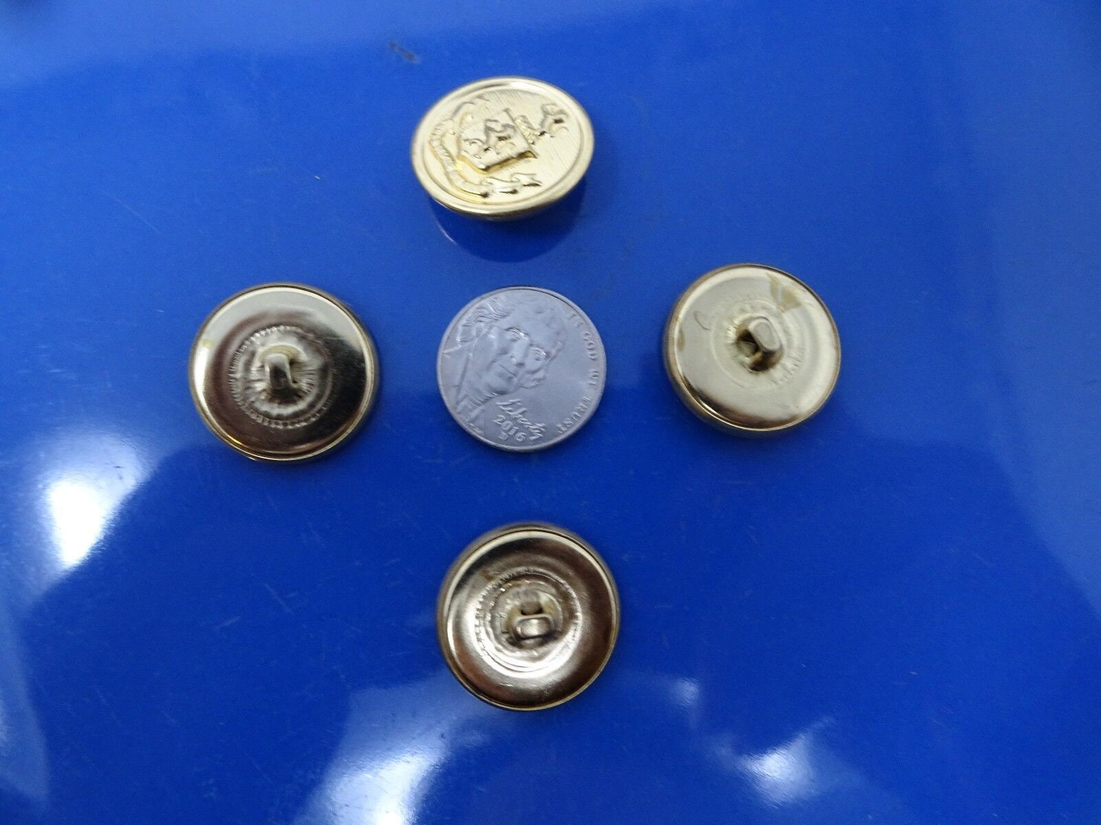 Vtg Raised Gold Lion Emblem Uniform Blazer Shank Buttons 22mm Lot of 4 ...