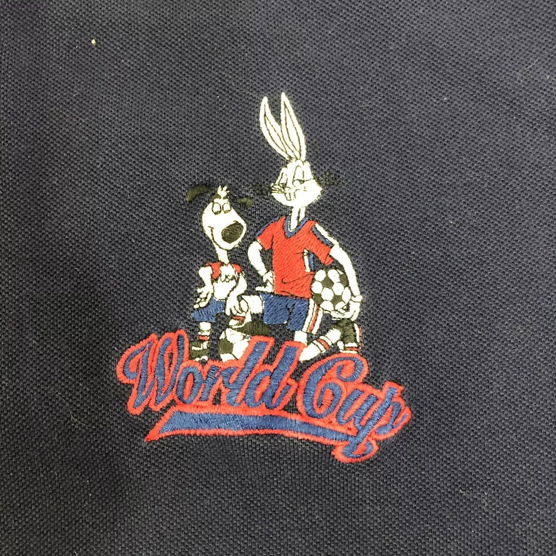 Bugs Bunny Looney Toons Cartoon 1994 USA World Cup Soccer Heavy Polo ...