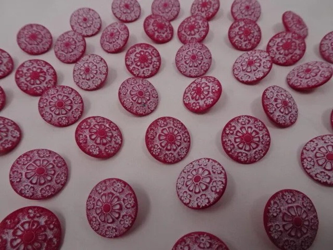 Vintage Pink White Frost Floral Shank Button 3D 20mm Lot of 4 AA74 - Etsy