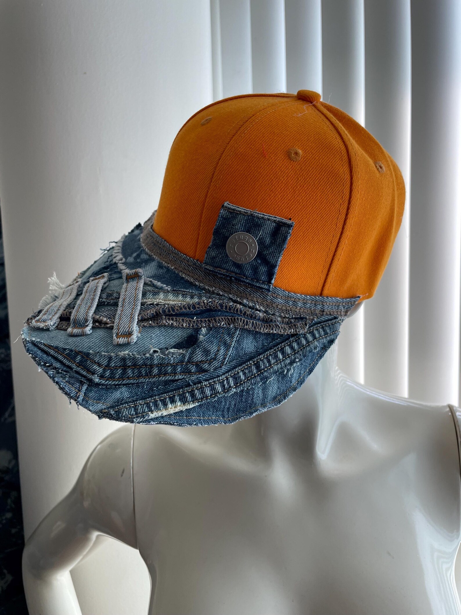 Adjustable Ball Cap With Reclaimed Denim - Etsy