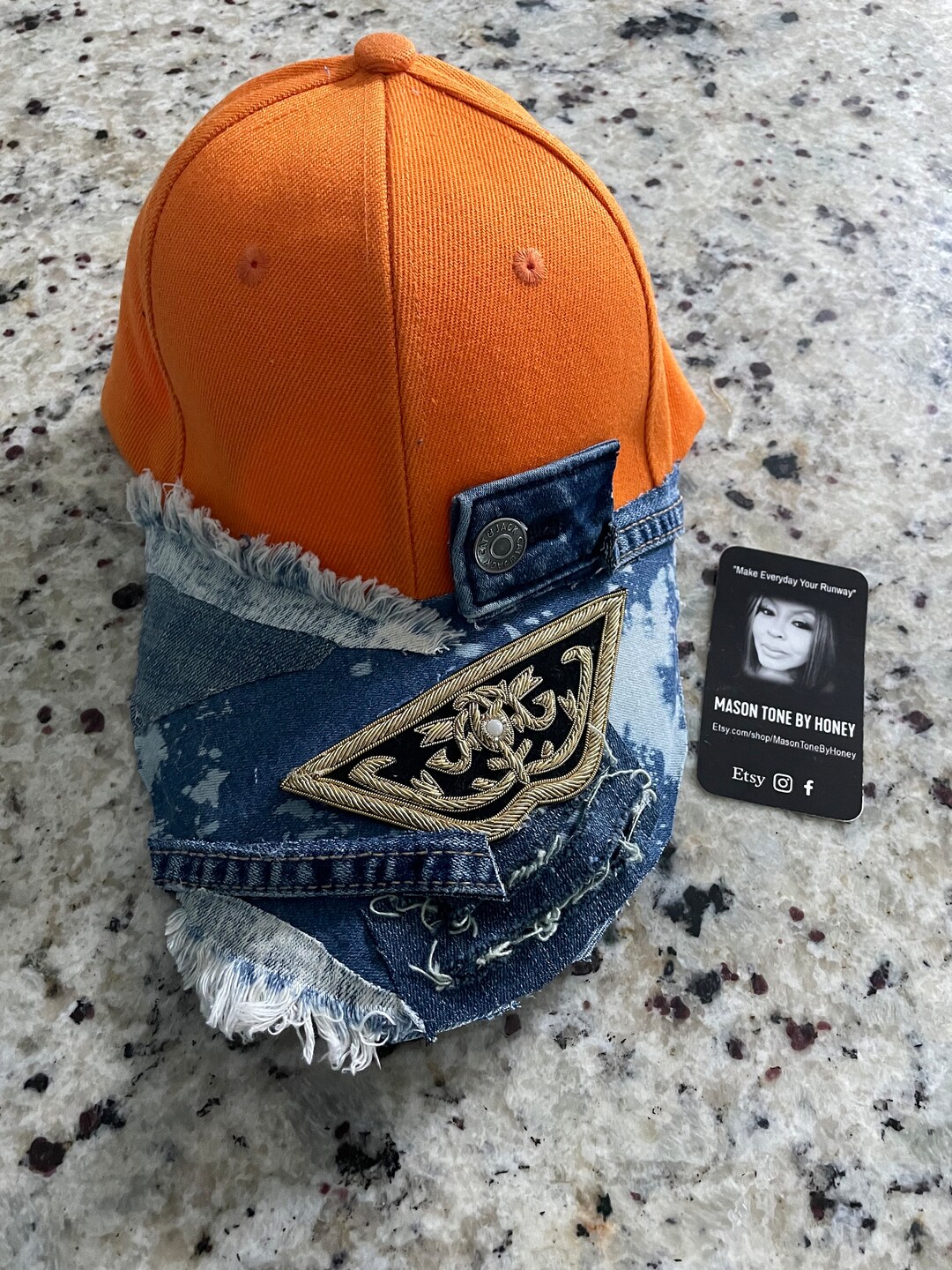Unisex Ball Cap Long Bill Reclaimed Denim Velcro Closure by - Etsy