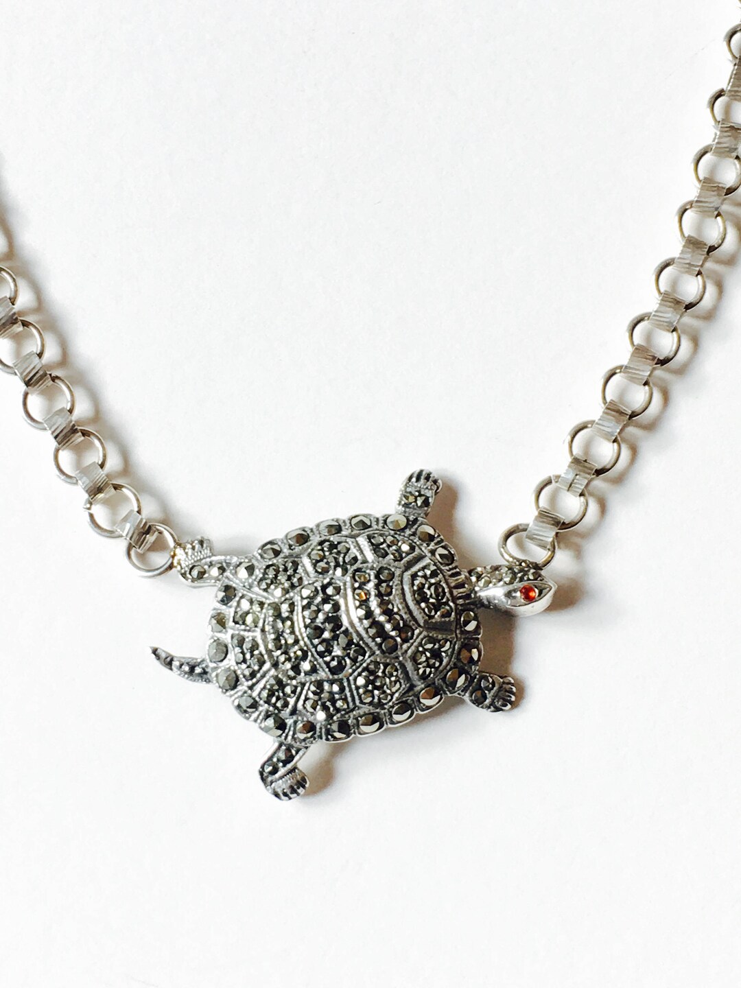 Antique Silver Chains, Vintage Turtle Tortoise 'tilly Turtle' Marcasite ...