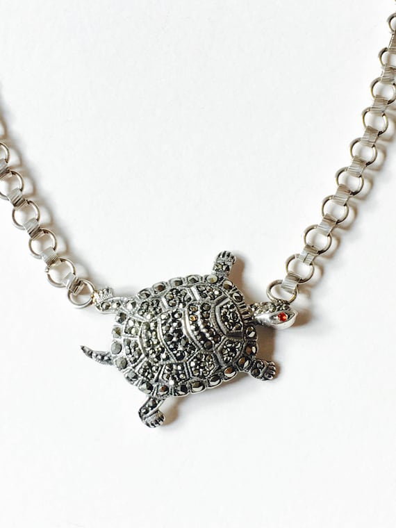 Antique Silver Chains, Vintage Turtle Tortoise 'Tilly… - Gem