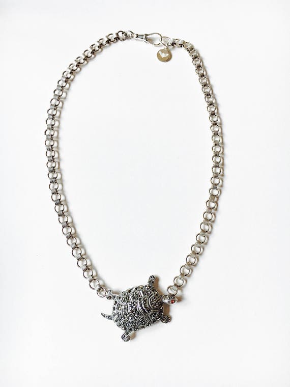 Antique Silver Chains, Vintage Turtle Tortoise 'Tilly… - Gem