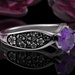 Amethyst Forget-me-not Engagement Ring, Bridal Flower Wedding Ring ...