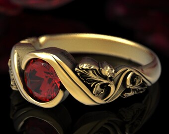Ruby Red Wedding Ring - Etsy