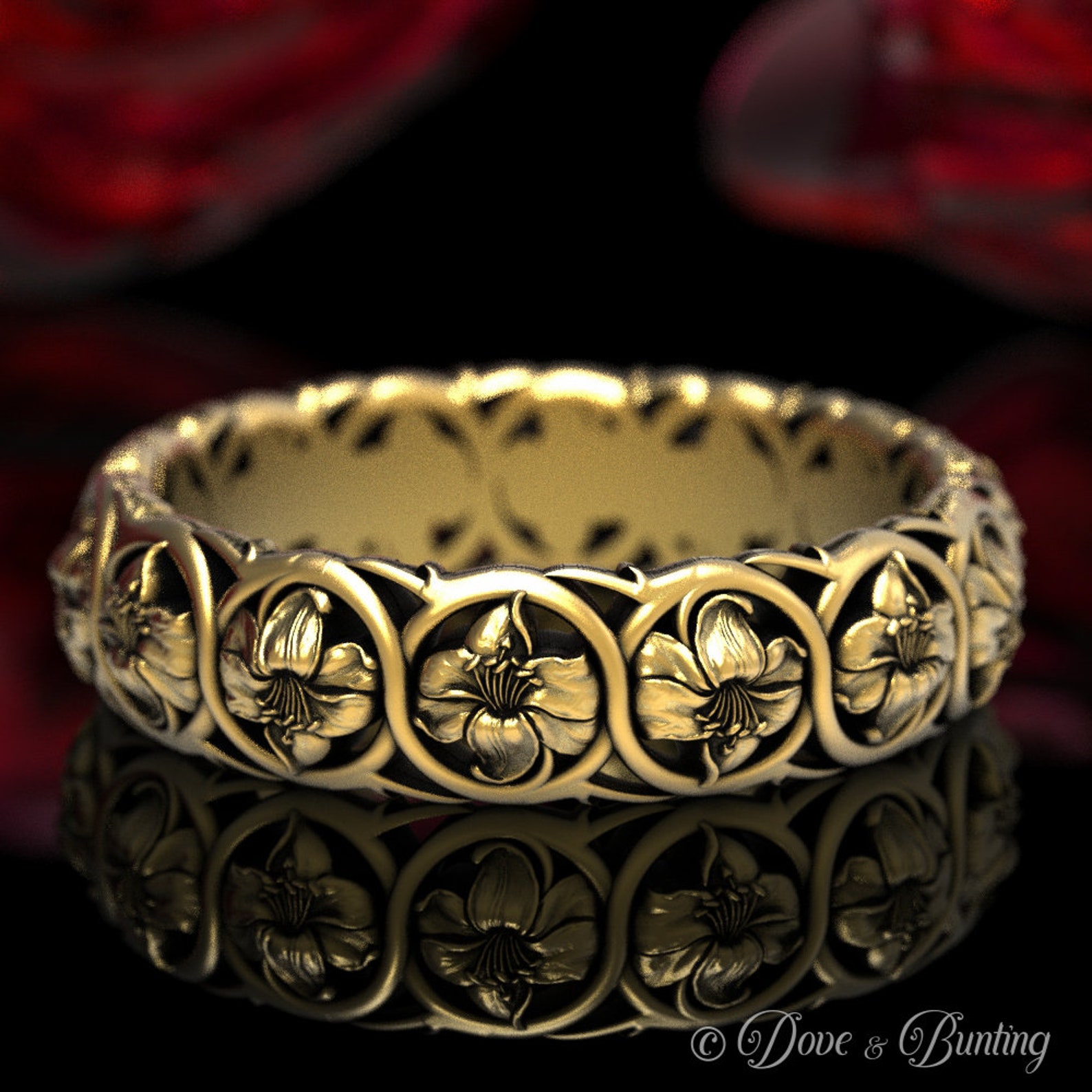 Sterling Silver Flower Ring Lily Flower Ring Botanical | Etsy