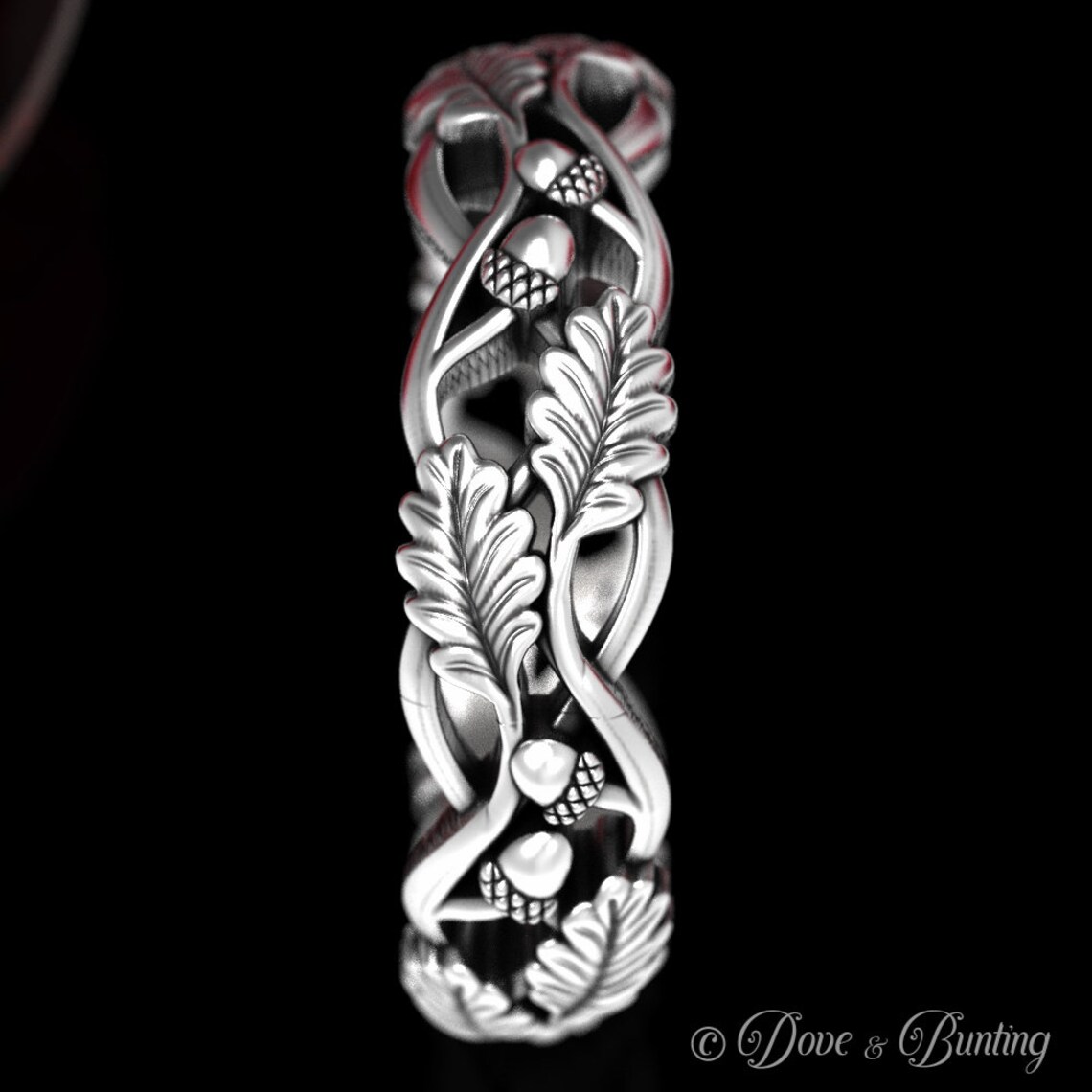 Oak Leaf Ring Sterling Silver Oak Ring Nature Wedding Ring - Etsy