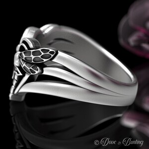 Ruby Gold Dragonfly Ring, 10K Gold Dragonfly Ring, White Gold Dragonfly ...