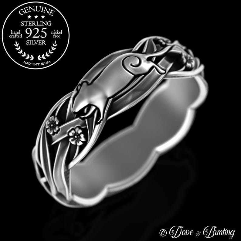 Sterling Rat & Flowers Ring, Silver Rodent Ring, Floral Mouse Ring ...