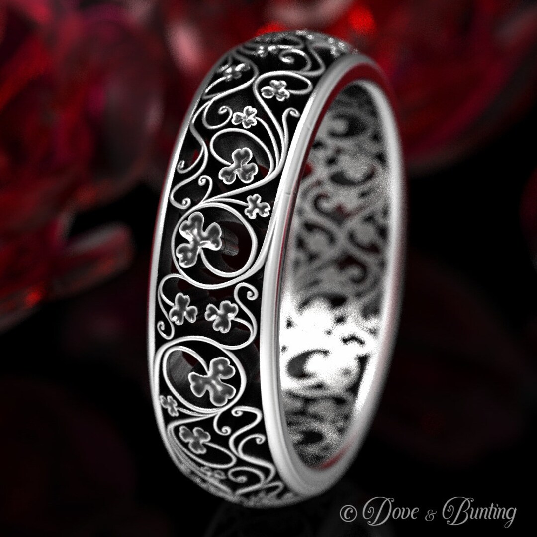 Sterling Silver 3 Leaf Clover Ring, Silver Clover Ring, Shamrock Ring ...
