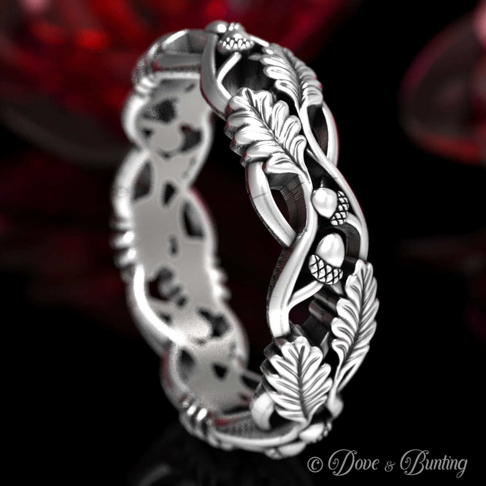 Oak Leaf Ring Sterling Silver Oak Ring Nature Wedding Ring - Etsy