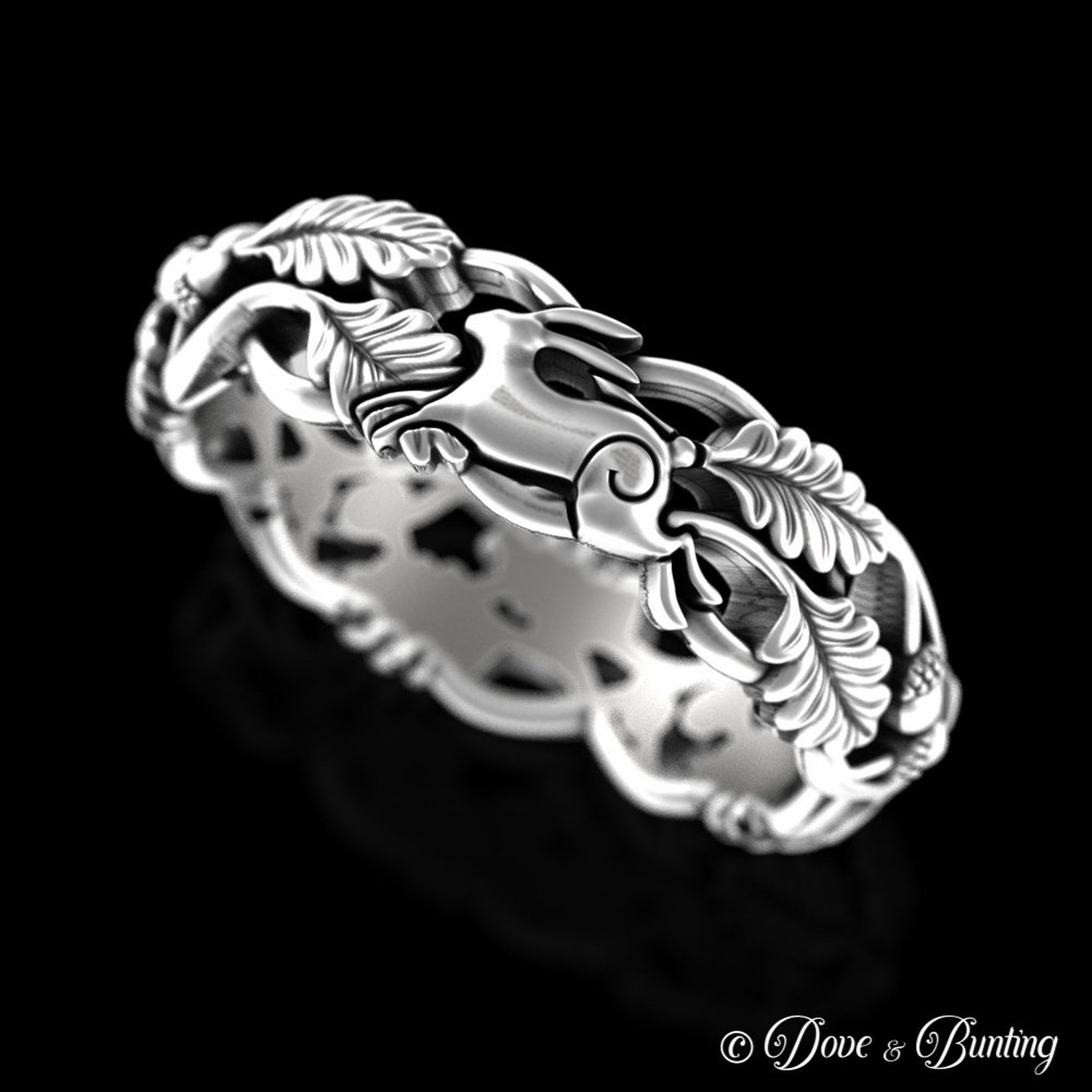 Woodland Rabbit Wedding Ring, Sterling Bunny Ring, Forest Nature Ring ...