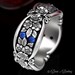 Forget-me-not Wedding Band, Sterling Sapphire Wedding Ring, Sterling ...