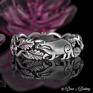 Sterling Badger Ring, Silver English Badger Wedding Band, Badger Spirit ...