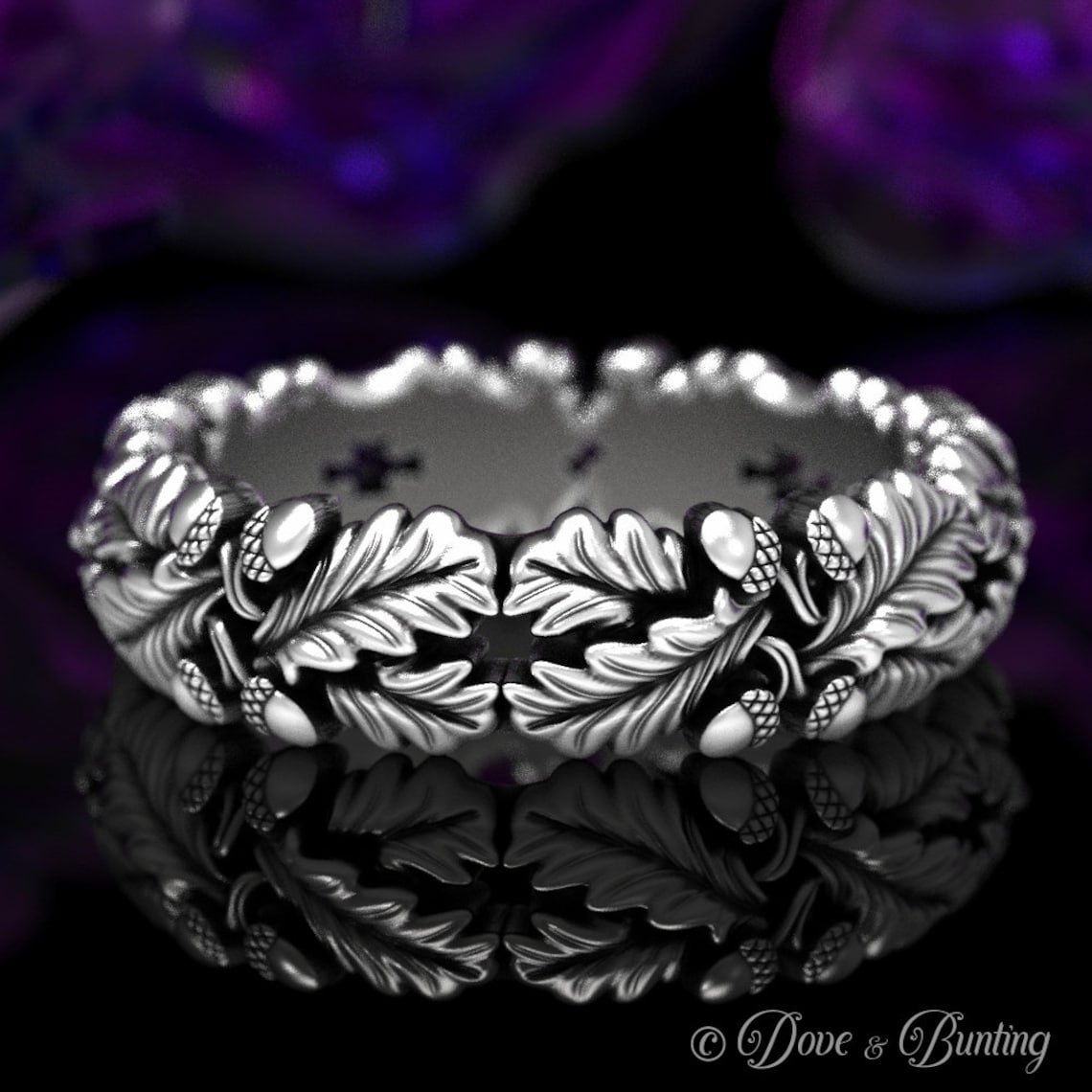 Oak Leaf Ring, Sterling Silver Oak Ring, Nature Wedding Ring, Silver ...