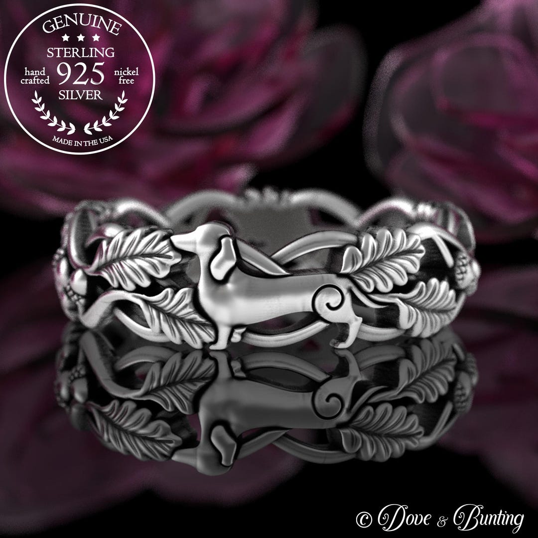 Sterling Dachshund Ring, Loyal Doxie Pet Lover Gift, German Dog Breed ...