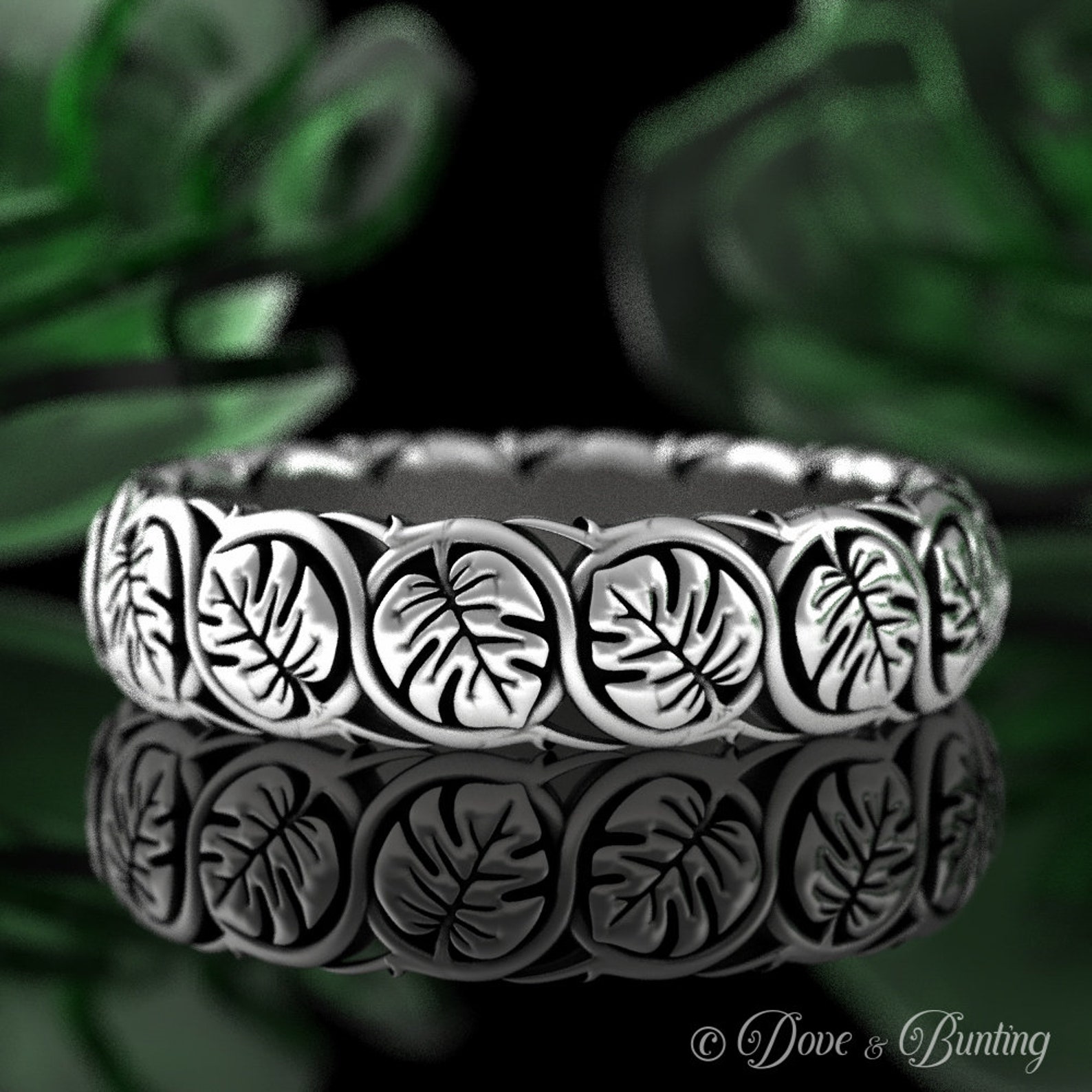 Monstera Wedding Ring Sterling Silver Monstera Ring Nature - Etsy