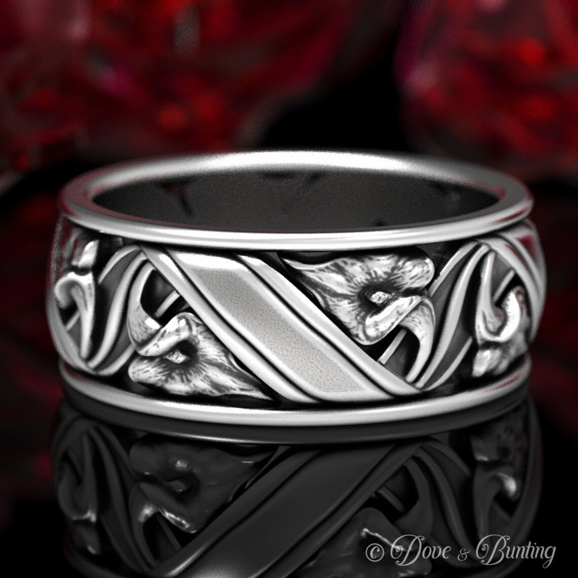 Lily Flower Ring Floral Wedding Ring Sterling Silver Flower - Etsy