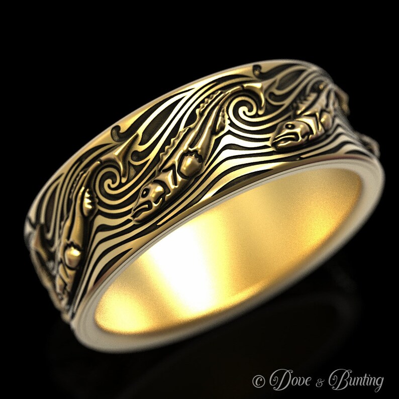 Gold Fish Ring, Art Nouveau Fish, Gold Carp Ring, Gold Fishing Ring ...