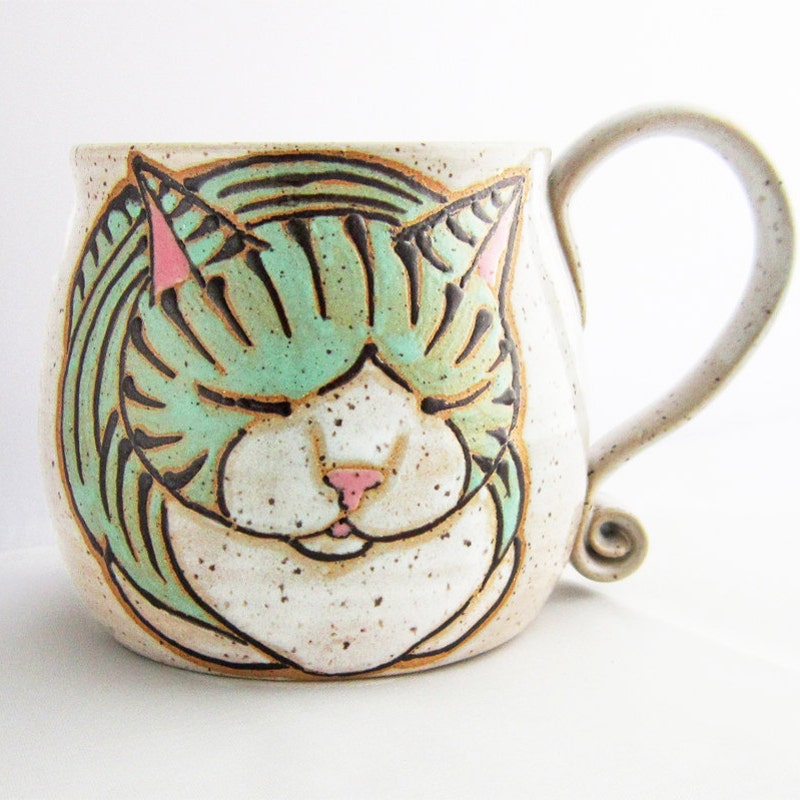 Custom Pottery Cat Mugs - Etsy