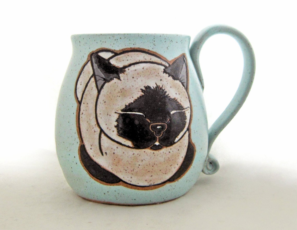 Siamese Cat Mug Pottery Mug Cat Mug Great Christmas Day - Etsy