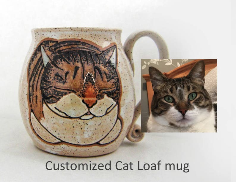 Cat Mug pottery mug great Christmas gift cat lover mom dad | Etsy