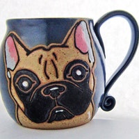 French Bulldog Mug - Hand Painted Cup Quirky Dog Hipster Hound Animal ...