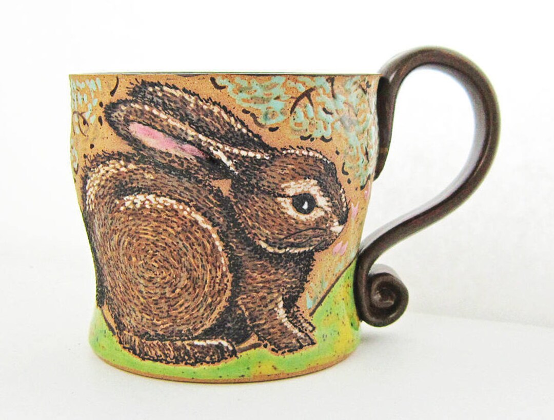 Spring Rabbit Mug, Great Gift Idea, Mother's Day Gift, Pottery Mug ...