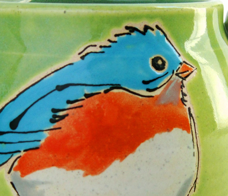 Ceramic Happy Bird Mug Pottery Mug Mothers Day Gift - Etsy
