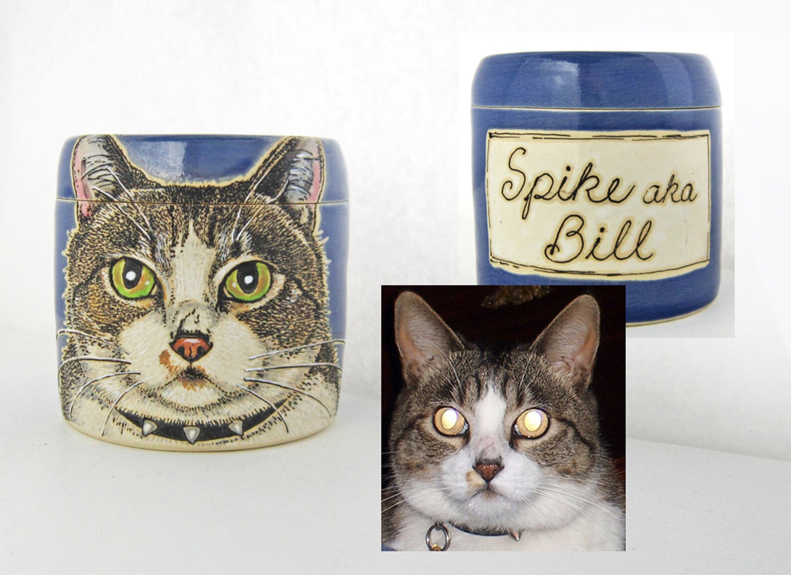 Personalized Cat Urn, Custom Cat Portrait Artist, Pet Cremation Urn ...
