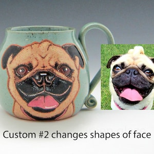 Pug Mug Custom Pet Portrait Mug Dog Pet Coffee Mug Cup Personalized ...