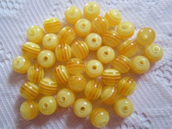 25 Shades of Golden Yellow Transparent Striped Round Resin | Etsy