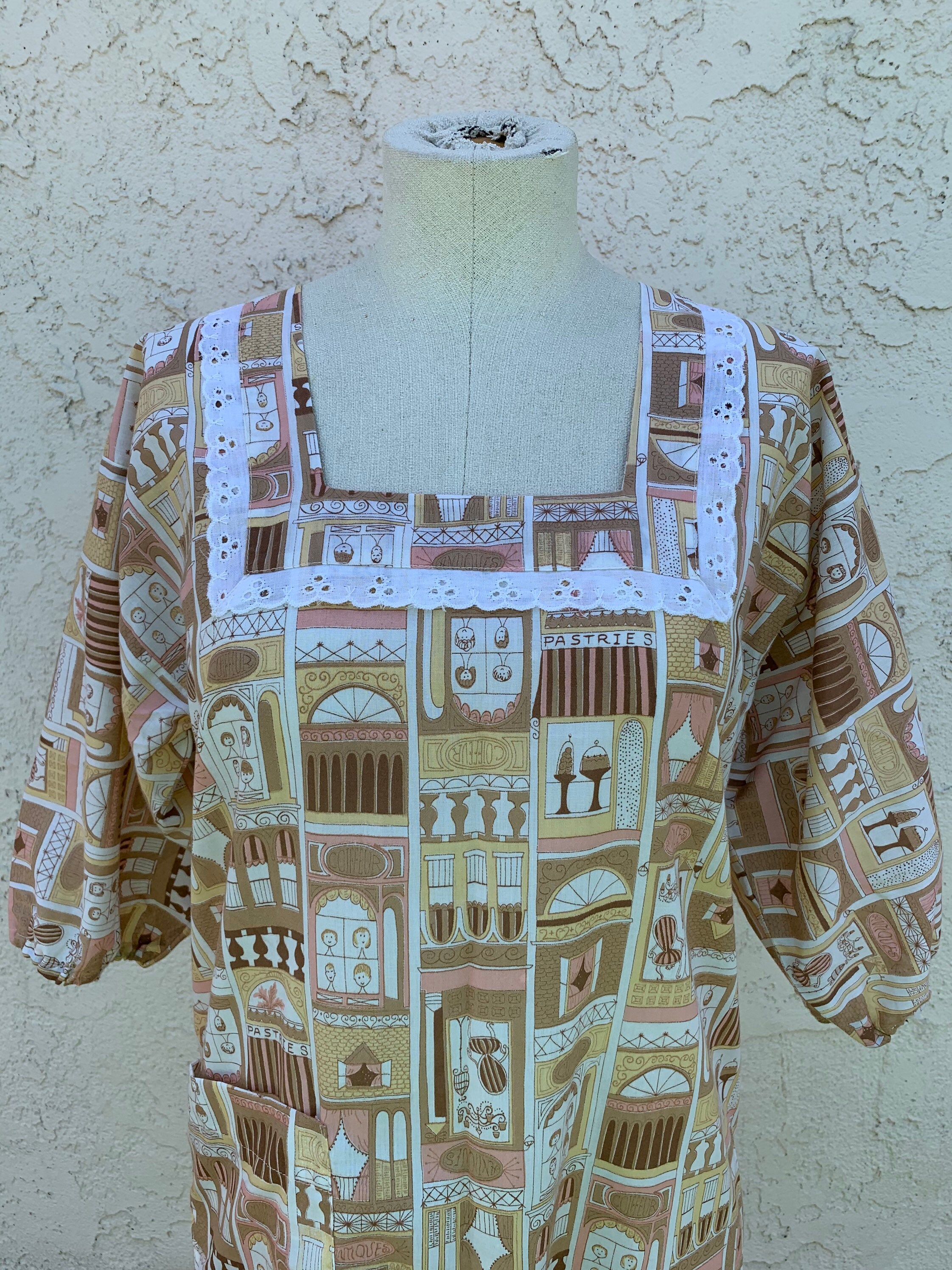 Vintage Smock Top, Cobbler Apron, Baker's Housecoat, Pinafore, Pastry ...