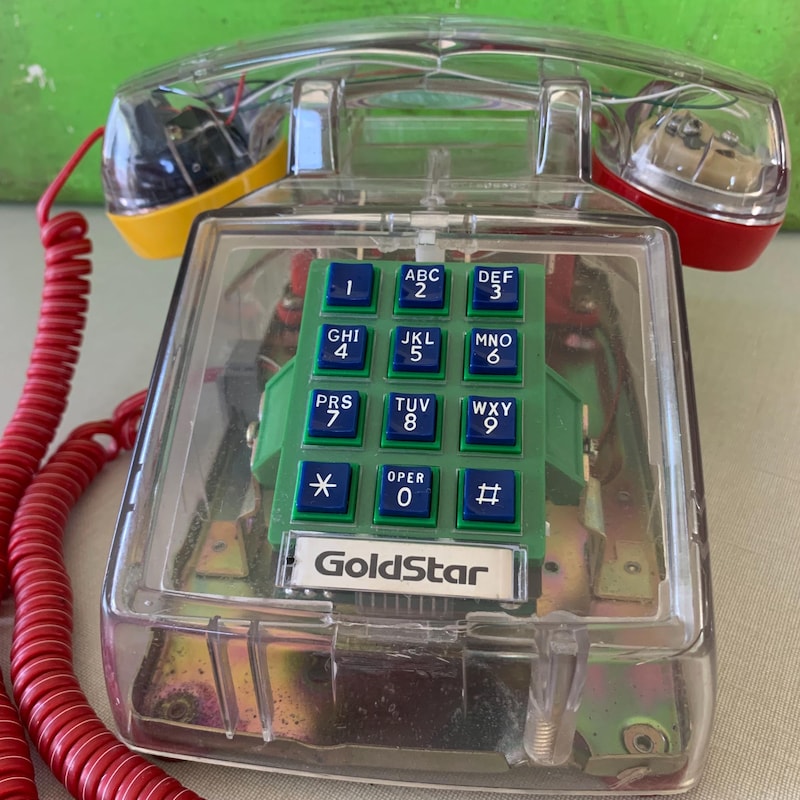 90s Clear Telephone - Etsy