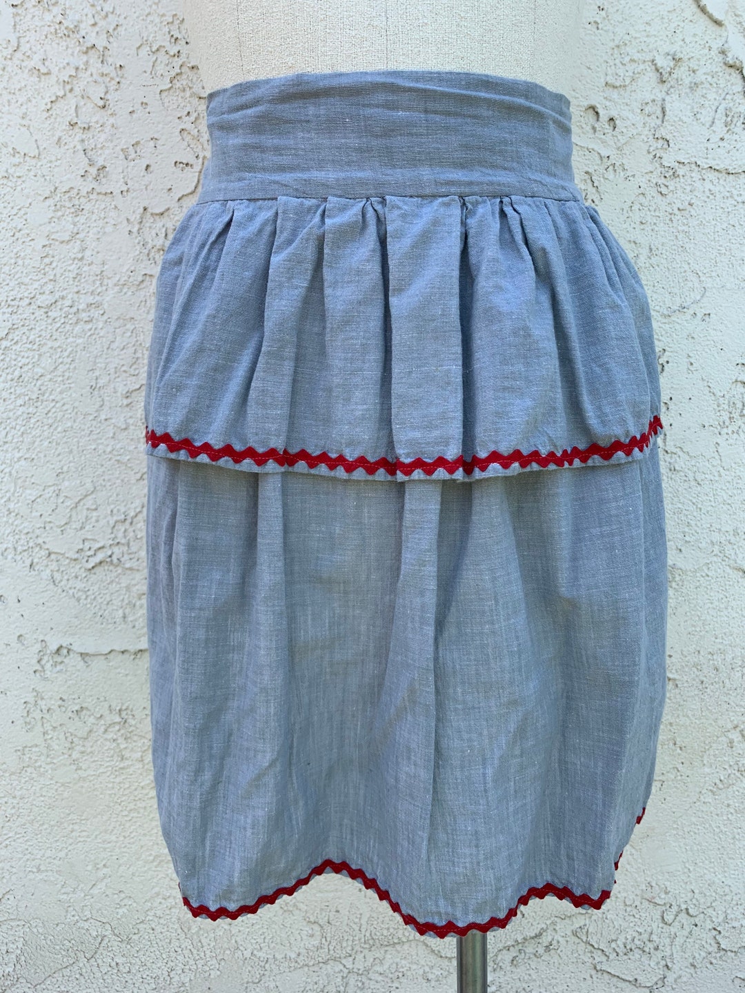 Vintage Apron, Half Apron, Dusty Blue - Etsy