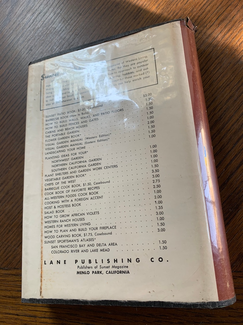 Sunset Cookbook of Favorite Recipes, Vintage Cookbook, 1950s, Western ...