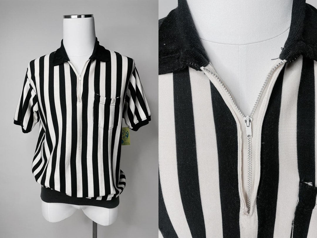 1950s-1960s Classic Black & White Striped Referee Shirt by Wilson Men's ...