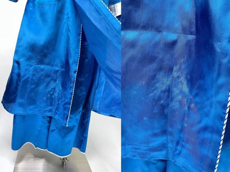 1940s-1950s Blue Japanese Hand Embroidered Blue Satin - Etsy