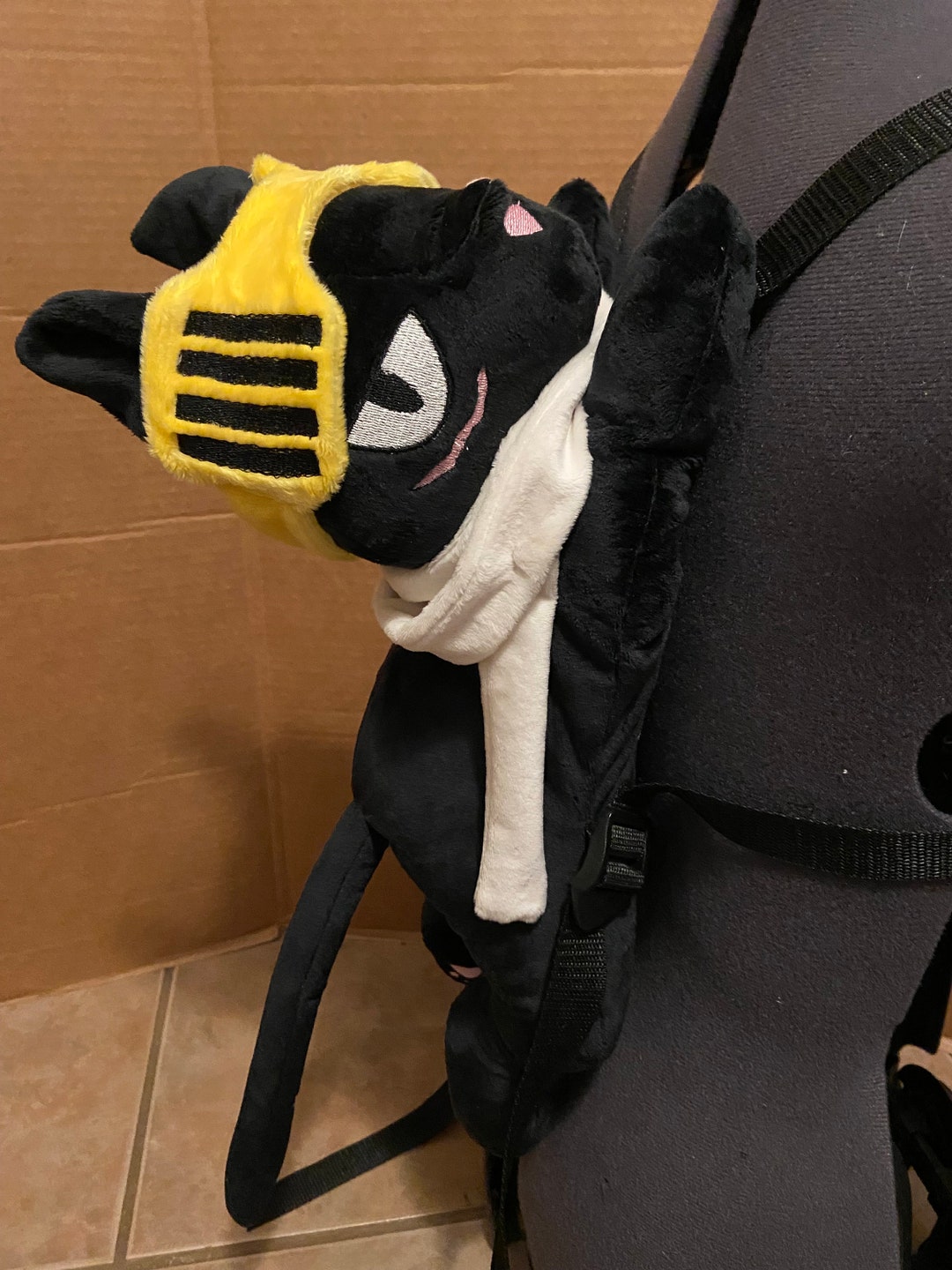 Made to Order - Sleepy Black Cat Backpack - Etsy