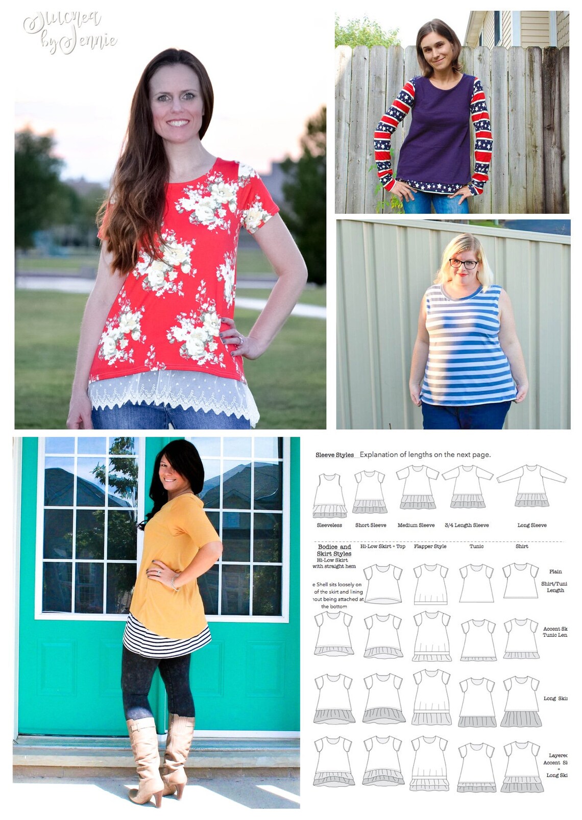 Ladies Two Tone Tunic - PDF Sewing Pattern - Etsy