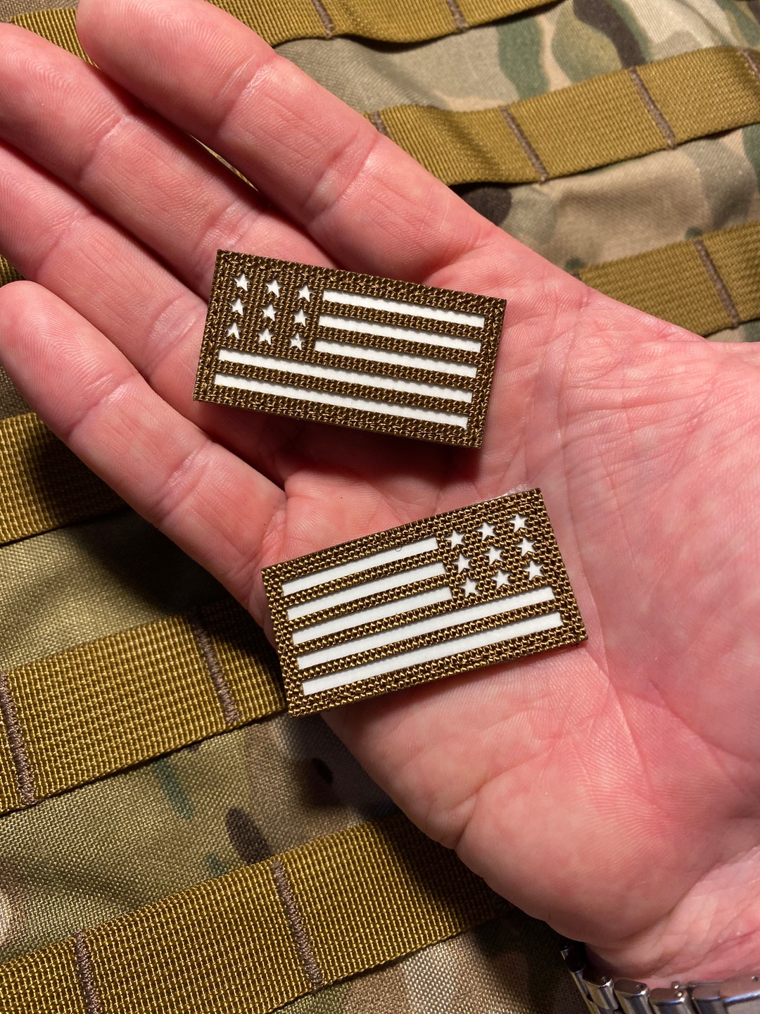 Small 2x1 Coyote Brown Glow in the Dark OCP US Flag - Etsy