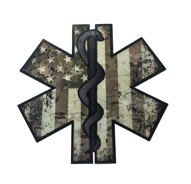 4 Reflective Star of Life Caduceus Multicam OCP American - Etsy