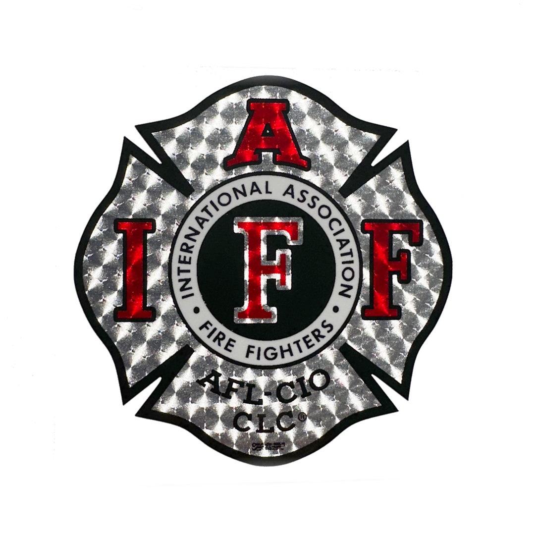 4 Original Jersey Red and Silver Brushed Metal Texture IAFF Firefighter ...