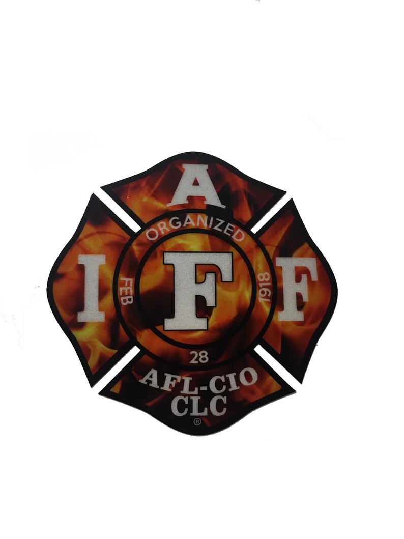 The IAFF Union 3M Flame REFLECTIVE Vinyl Firefighter Decal Sticker - Etsy