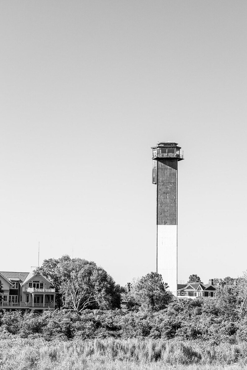 Sullivans Island Lighthouse Black and White Photography, South Carolina ...