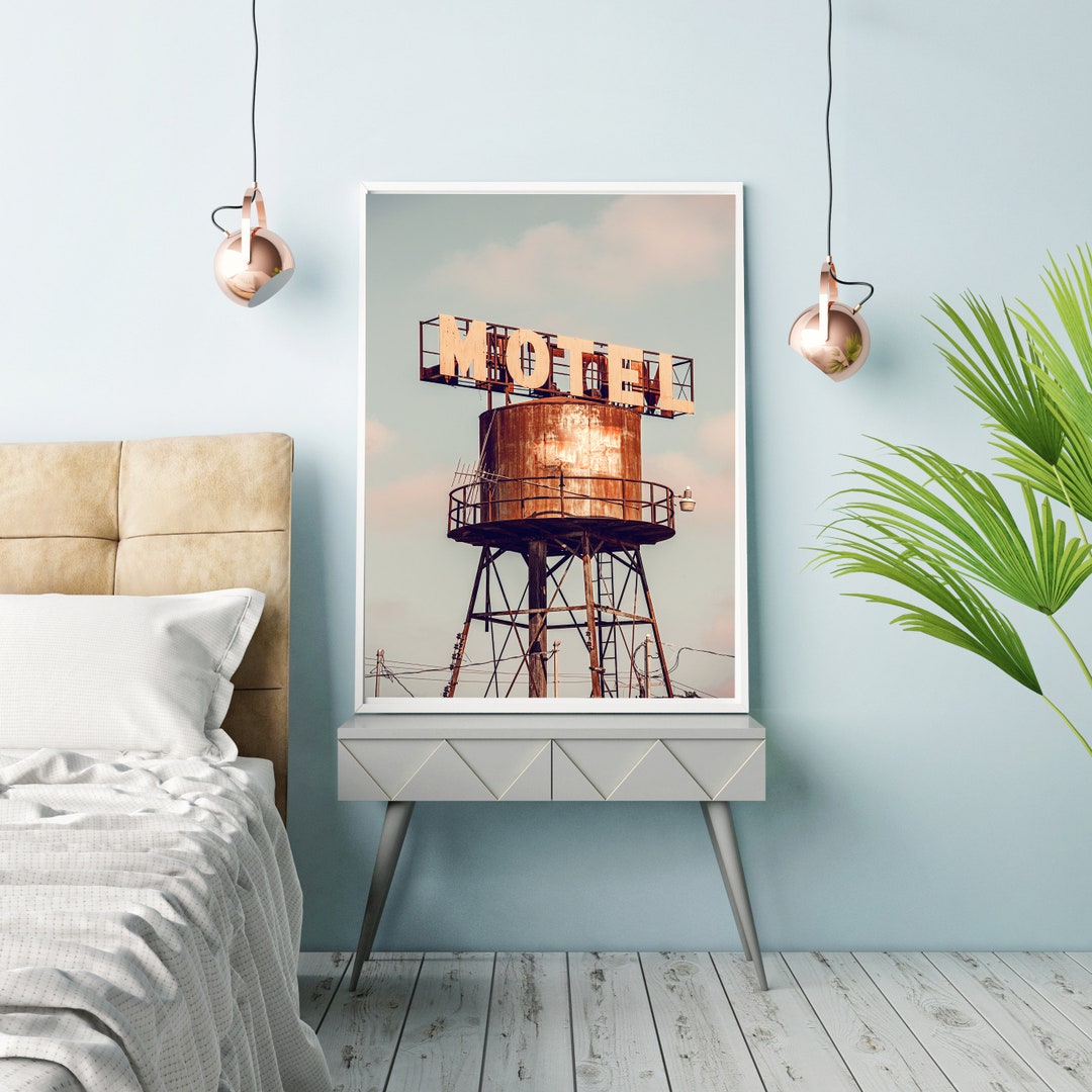 Vintage Motel Sign Print, Road Trip Wall Art, Retro Home Decor ...