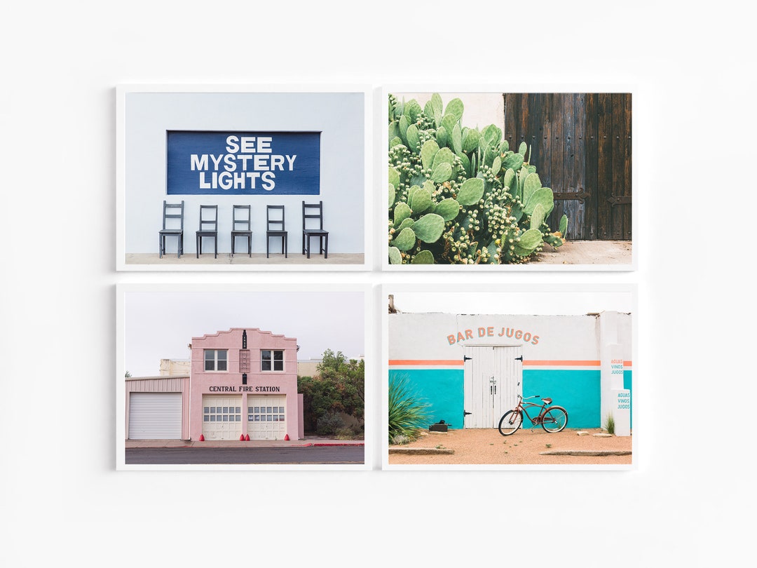 SALE Marfa Texas Print Set, Texas Prints Set of Four, Discounted Print ...