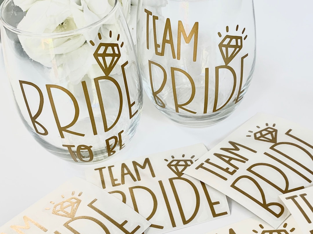Team Bride Vinyl Decals for Wine Glasses Yeti Tumblers Etc. - Etsy